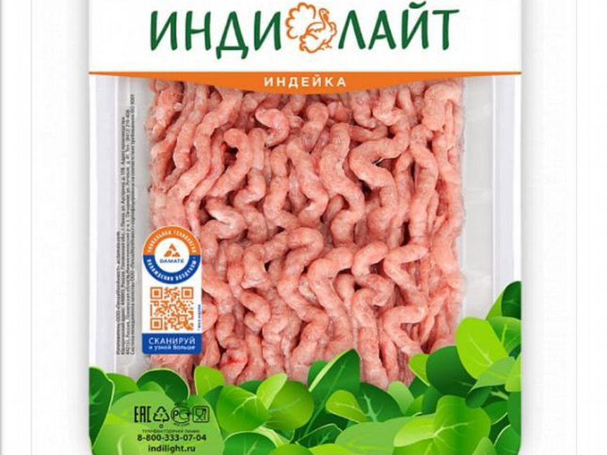 Фарш индейки 0.4 в контейнерах предсрок на корм ж
