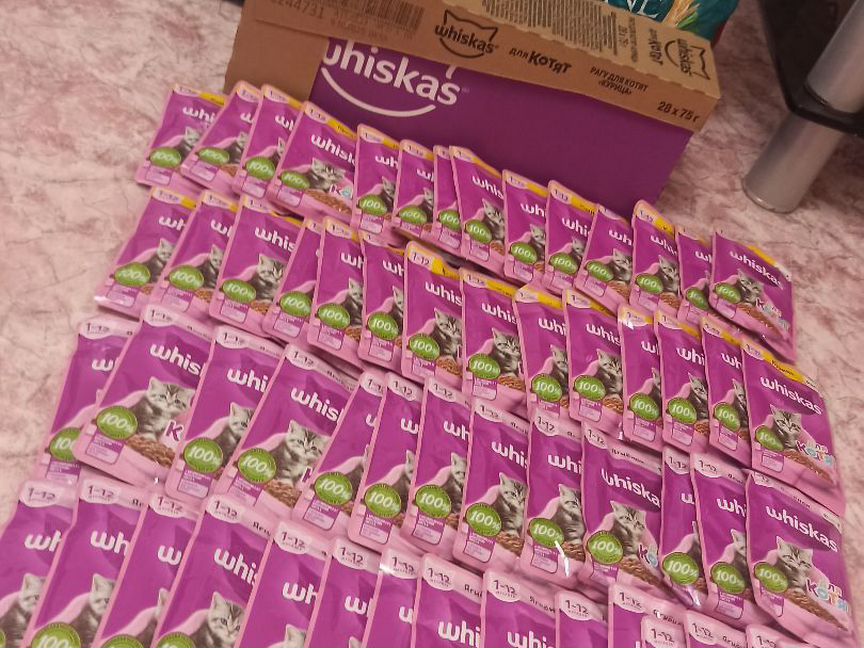 Whiskas и kitekat паучи влажный корм