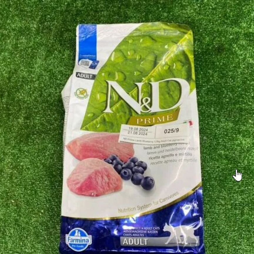 Фармина ягнёнок, черника adult для кошек 1,5 кг