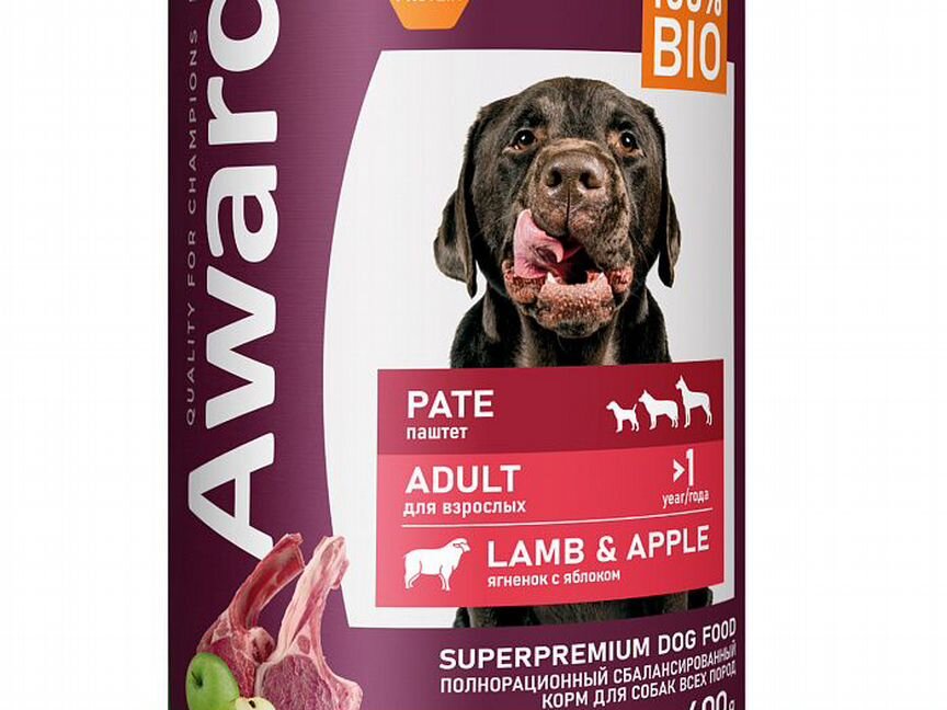Award вл.корм д/собак, ягненок/яблоко, 5 шт*400 гр
