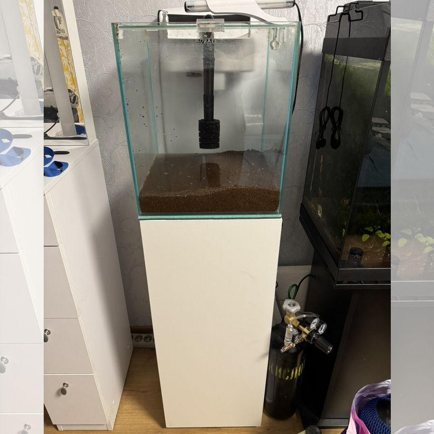 Аквариум Aquael fish & shrimps duo 49л с тумбой