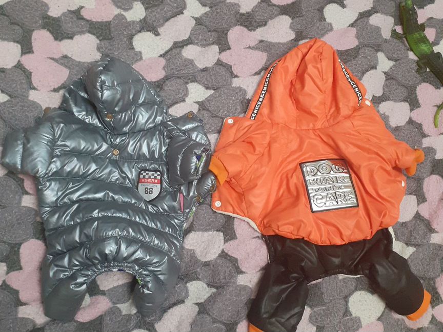 Кофта и пуховик оранжевый для собак мелких пород