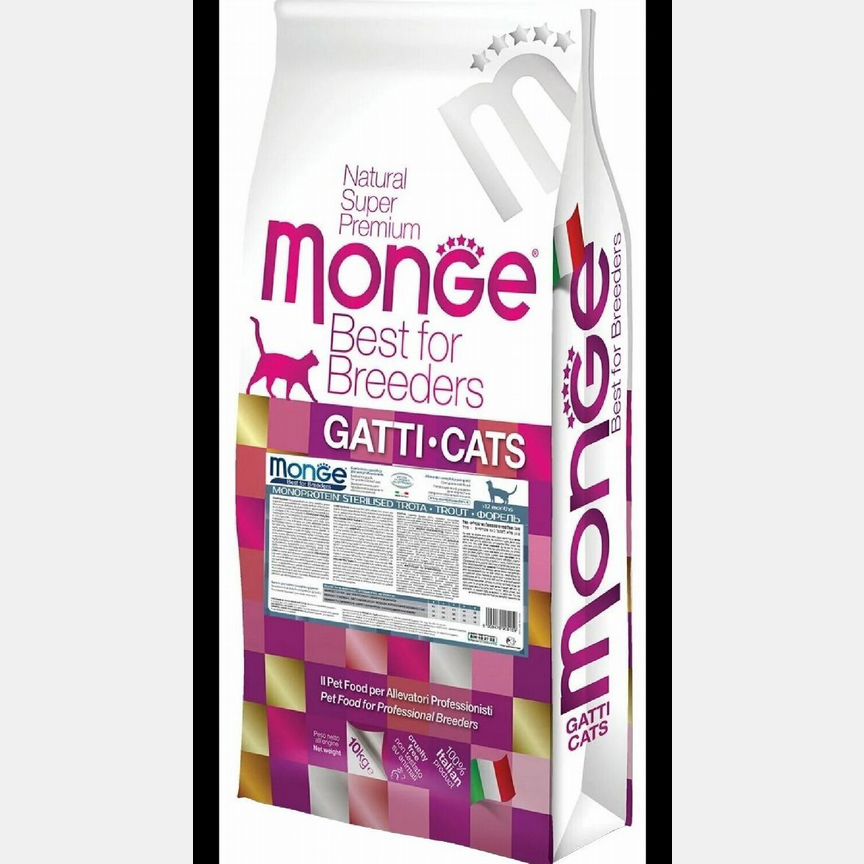 Корм для кошек monge/монж 10 кг форель