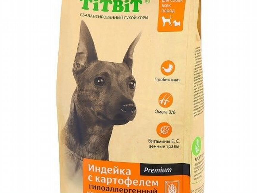 Корм titbit для собак всех пород гипоаллергенный с