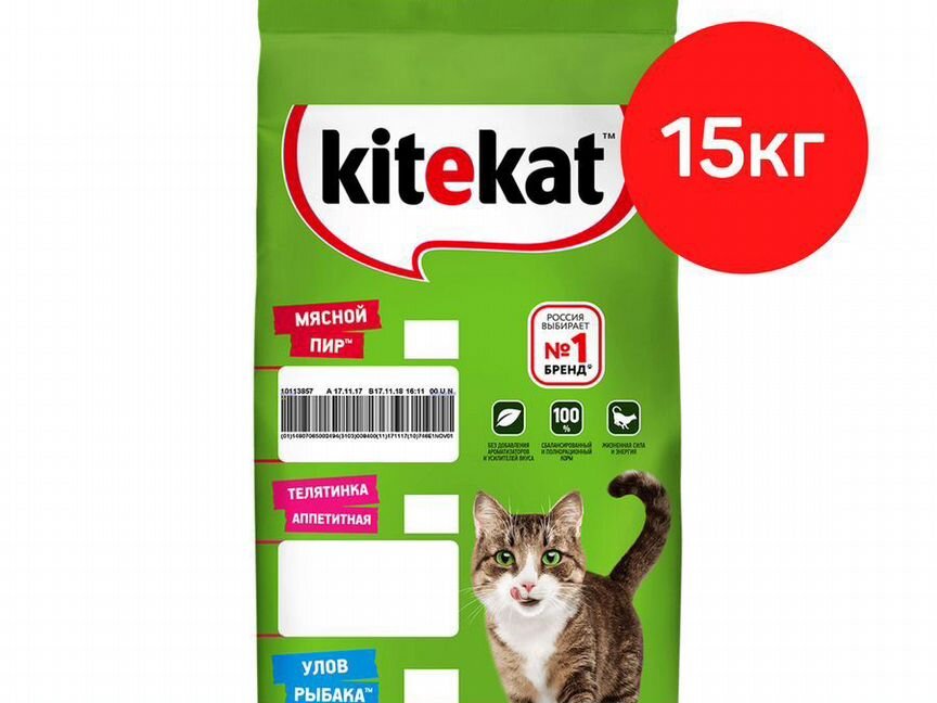 Кошачий корм Китекат 15кг