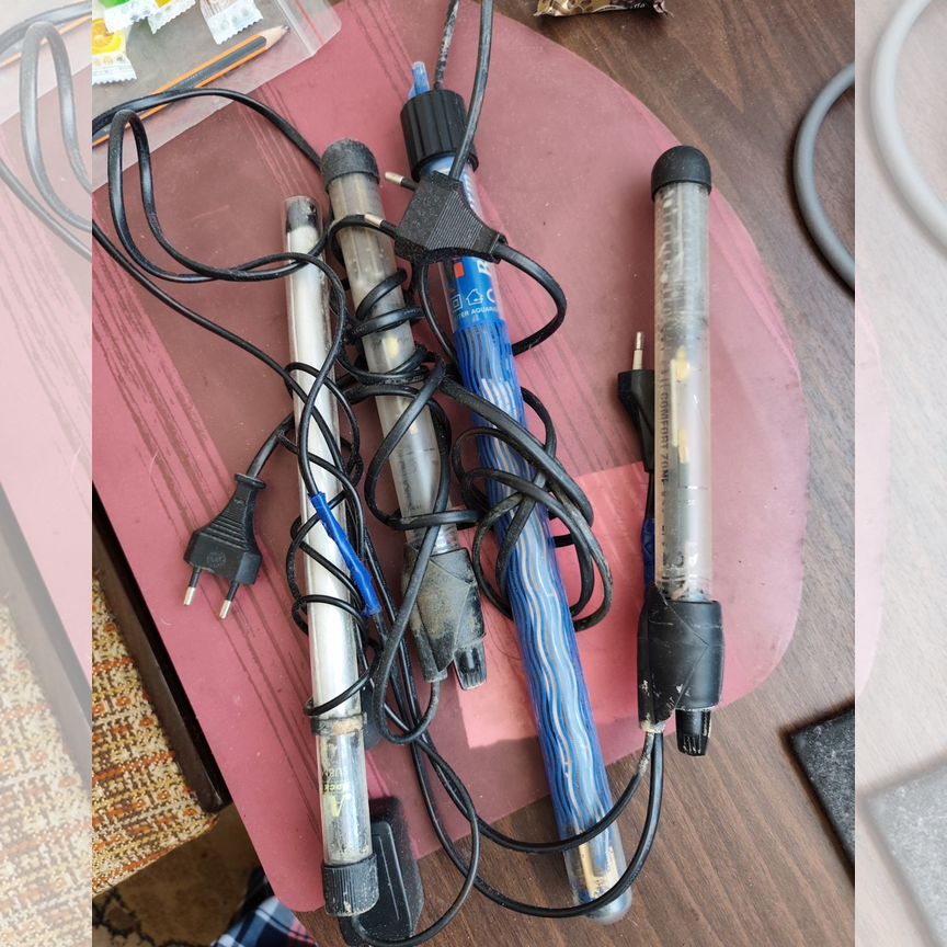 Обогреватели для аквариума 4 шт., требуют ремонта