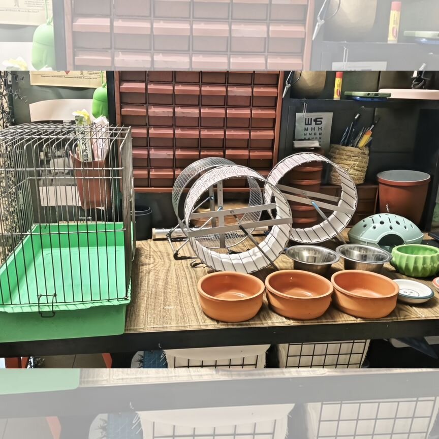 Колеса для хомяков и крыс, домики, миски, поилки