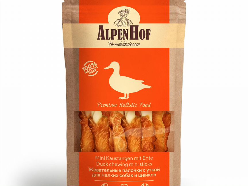 AlpenHof лакомство Жевательные палочки с уткой для