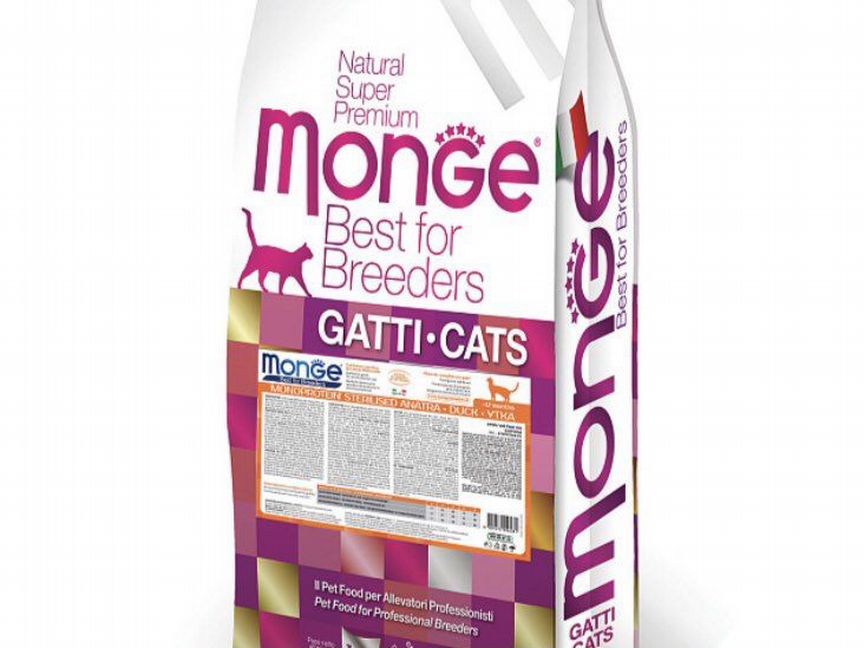 Корм Монж 10 кг для стерилизованных кошек с уткой