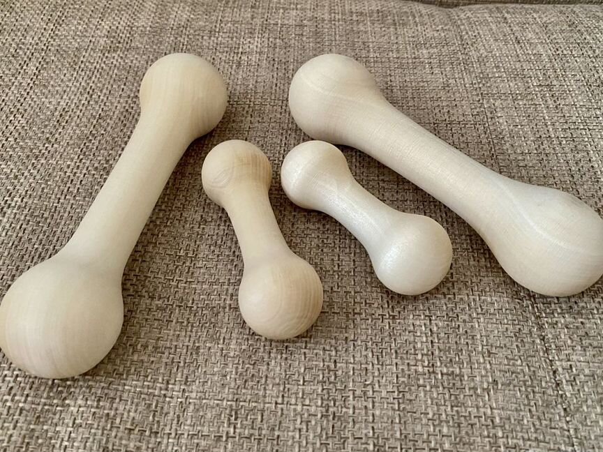 Игрушки для собак, кости -гантели деревянные