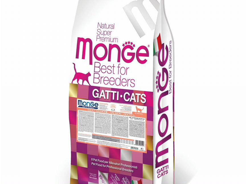 Сухой корм для кошек Monge Cat из лосося 10 кг