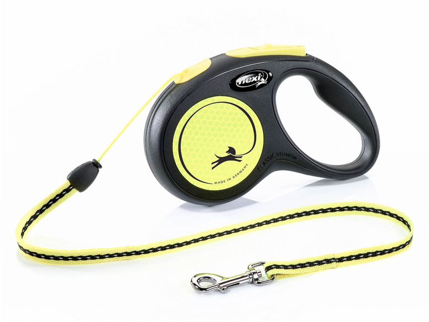Рулетка Flexi Neon New Classic S (до 12 кг),желтый