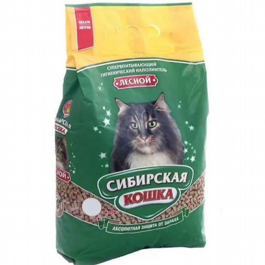 Наполнитель сибирская кошка "Лесной" древесный - 20 кг