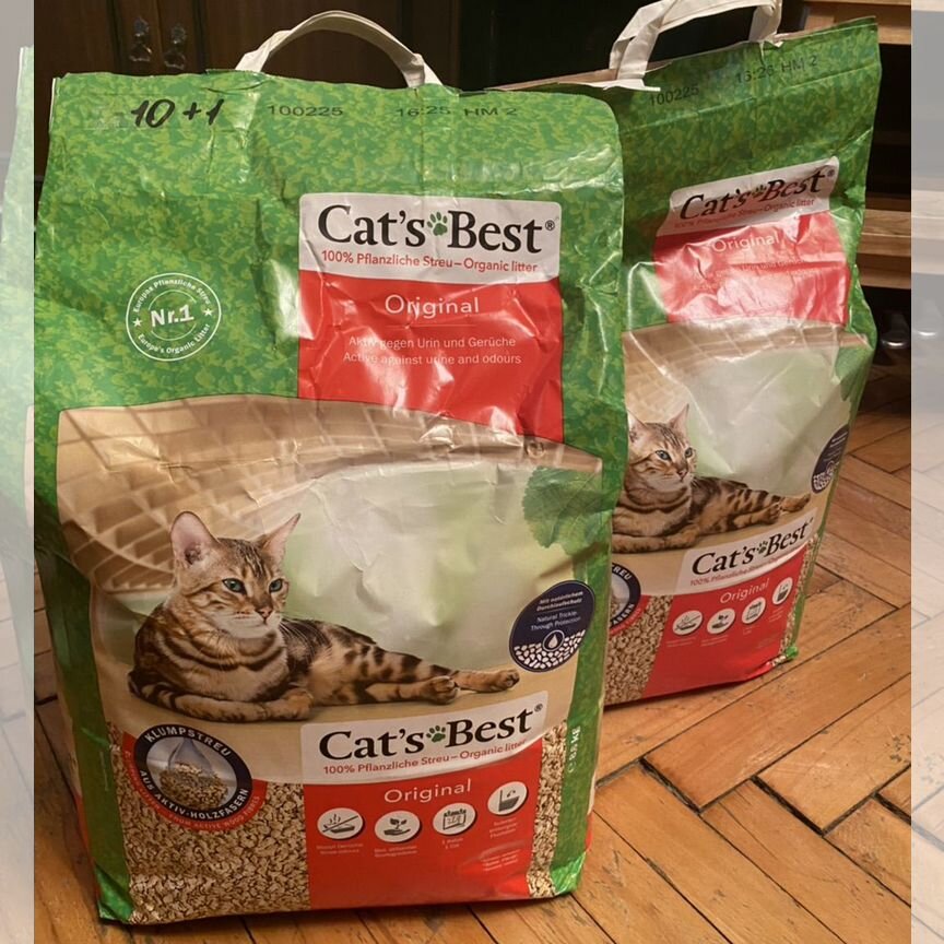 Древесный наполнирель cat's best 20л 8,6кг