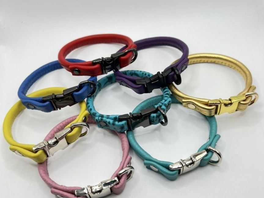 Ошейник для собак и кошек, круглый из кожи