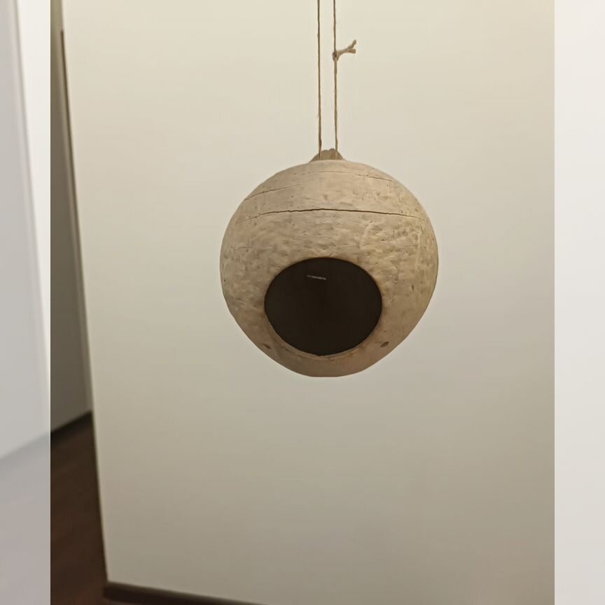 Гнездо для средних и мелких птиц, из кокоса