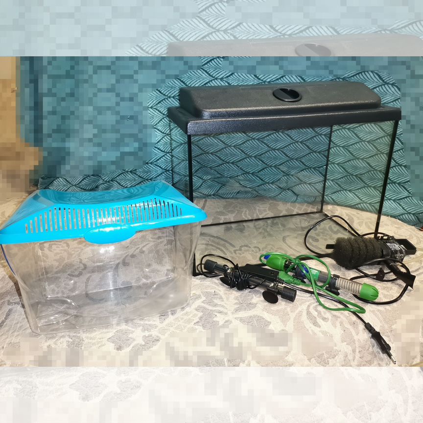 Аквариум 30 л  переноска для рыб и аксессуары