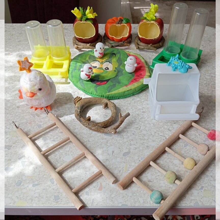 Кормушки и игрушки для попугайчиков