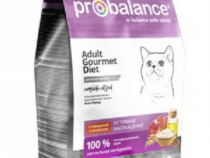 Probalance Сухой корм для кошек с говядиной и ягнё