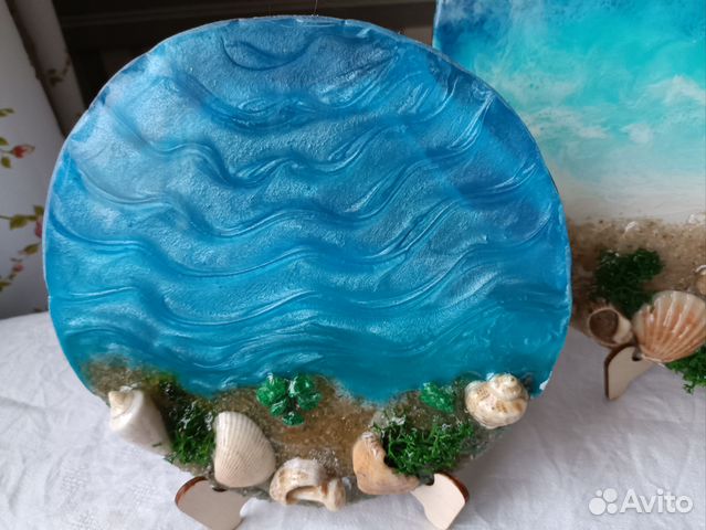 Картина море с ракушками из эпоксидной смолы купить в Санкт-Петербурге ...