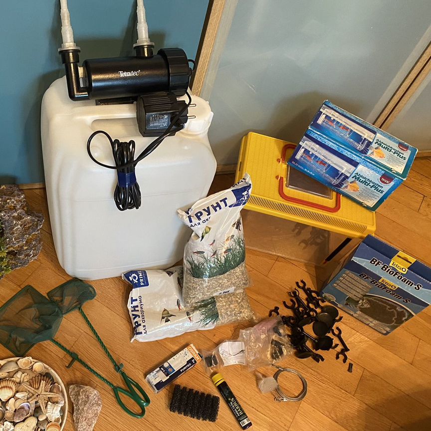 Tetra/Osram/Ferplast/Trixie губки сачки лампа