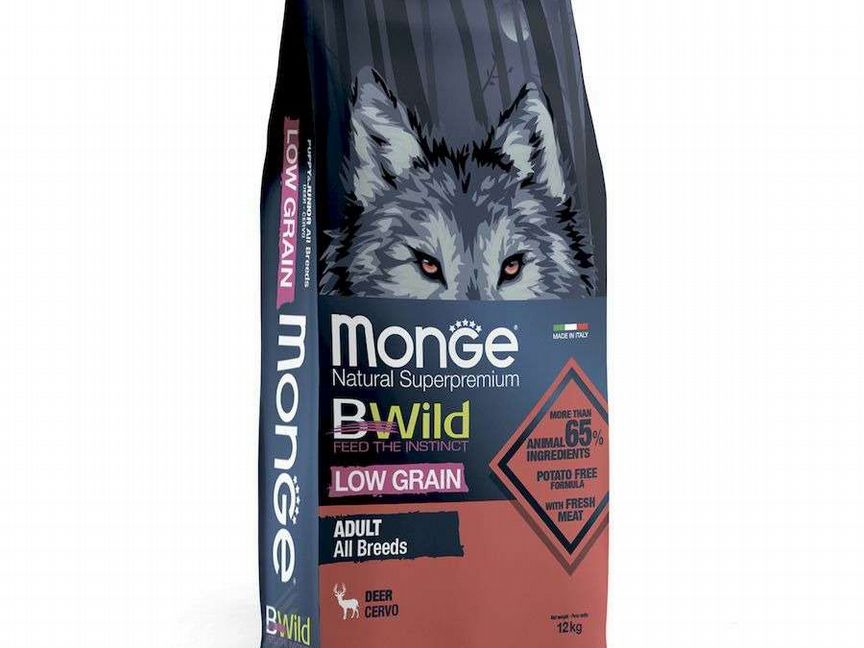 Monge Dog BWild LOW grain оленя собак12 кг