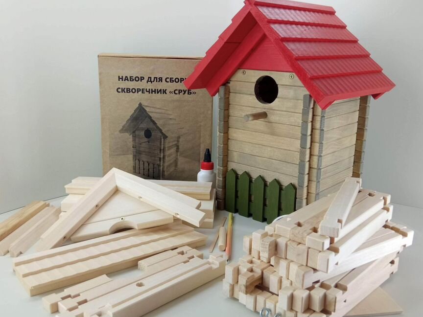 Скворечник "Сруб", для самостоятельной сборки