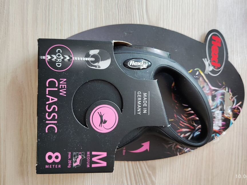 Поводок рулетка flexi, 8 м, размер M, черный