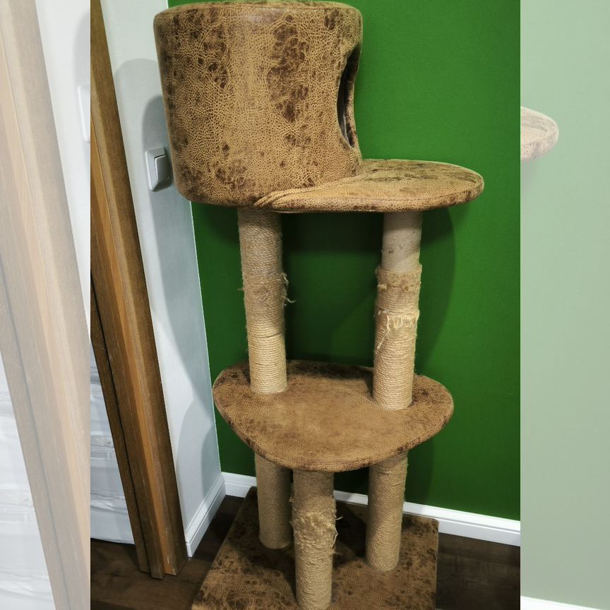 Домик для кота с когтеточкой б/у