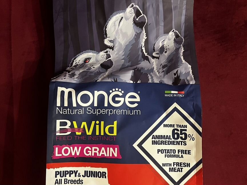 Monge Dog BWild LOW grain Puppy & junior с оленем