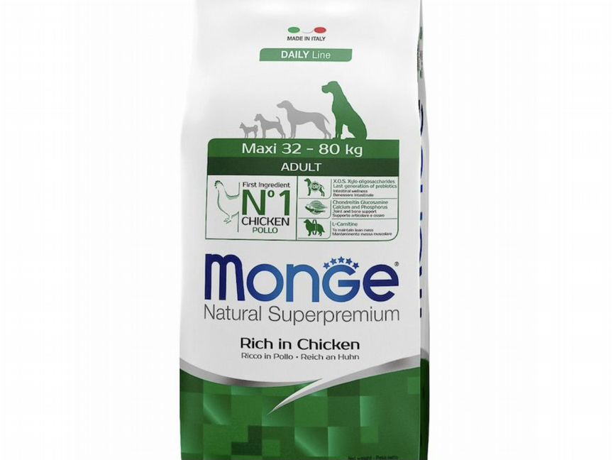 Корм для крупных собак Monge maxi, 12 кг в наличии