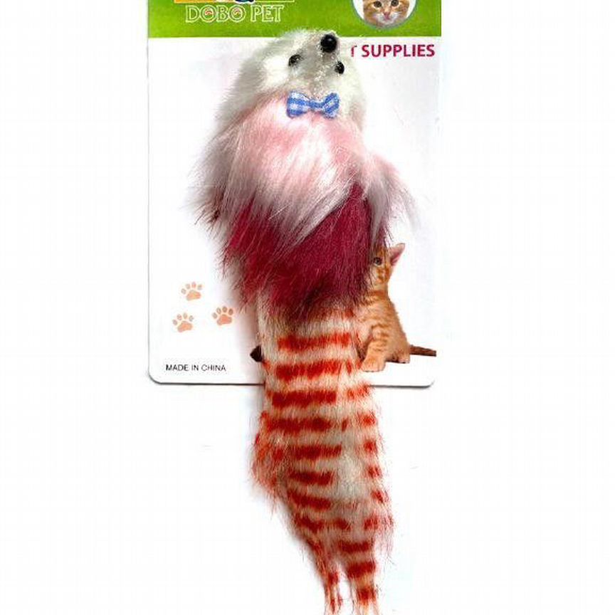 Игрушка для кошек "мышка" меховая на блистере dobo PET, 20 см
