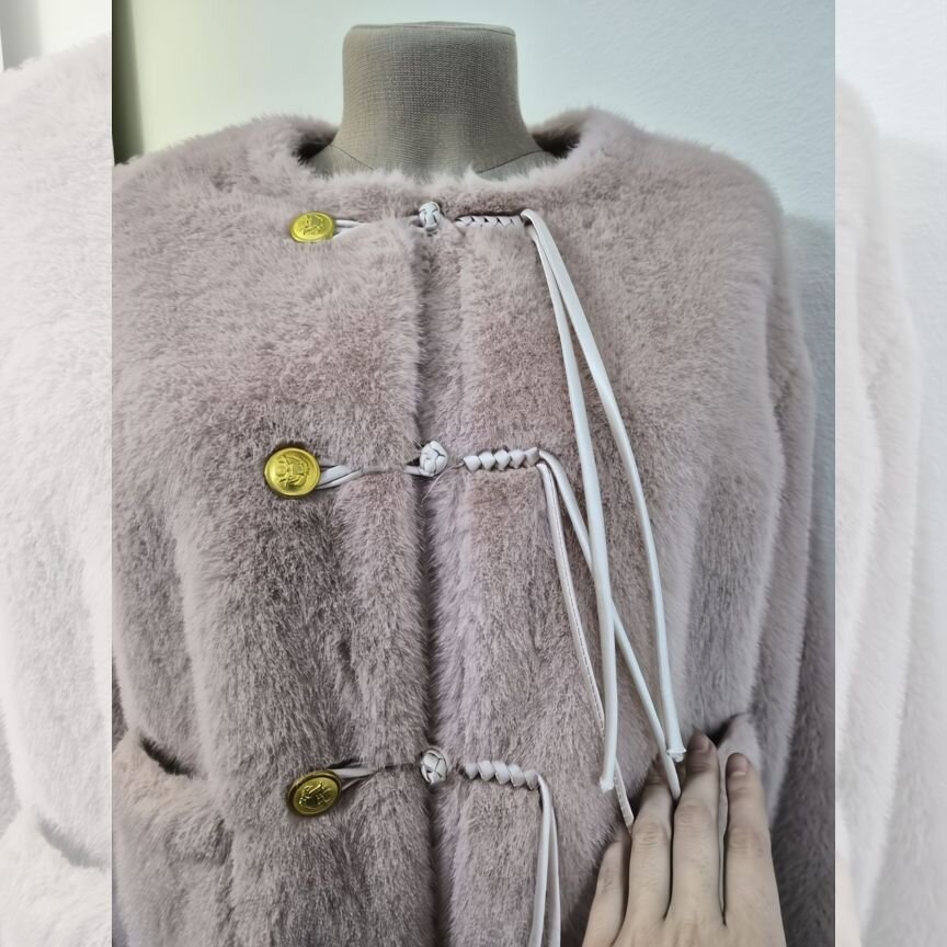 Искусственная шуба розовая