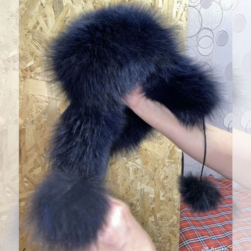 Шапка ушанка из песца